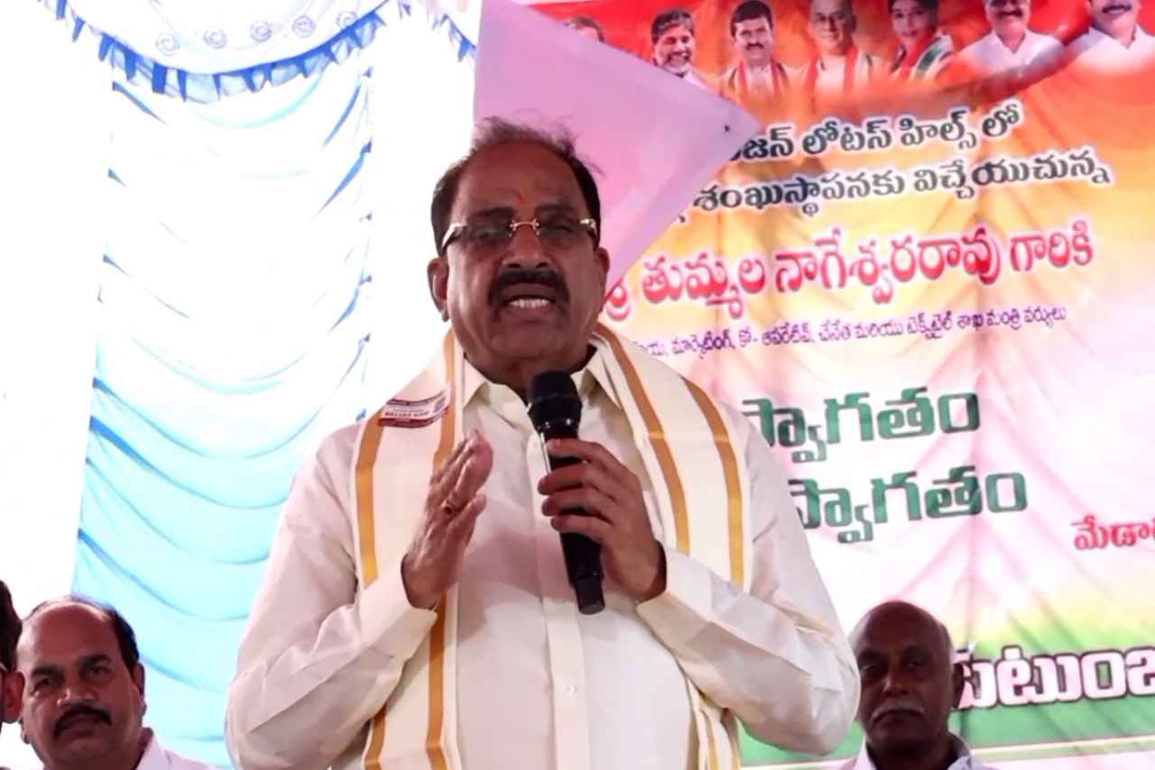Minister Tummala lays foundation stone for development works